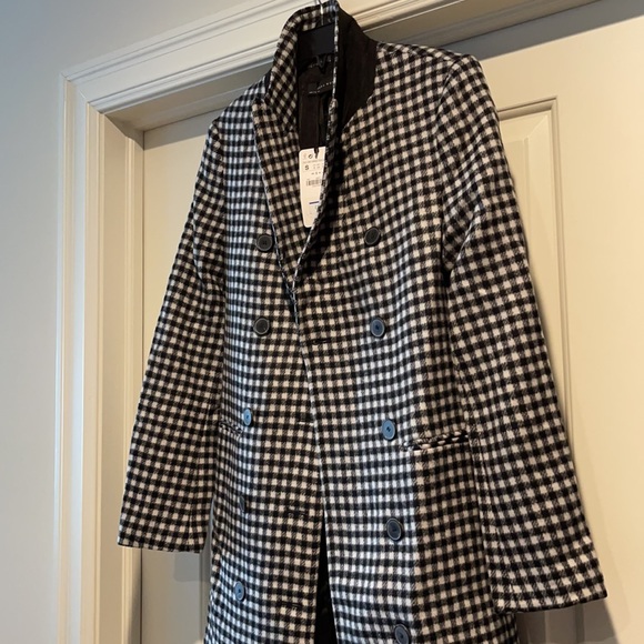 Zara | Jackets & Coats | Nwt Zara Doublebreasted Gingham Coat Size S | Poshmark